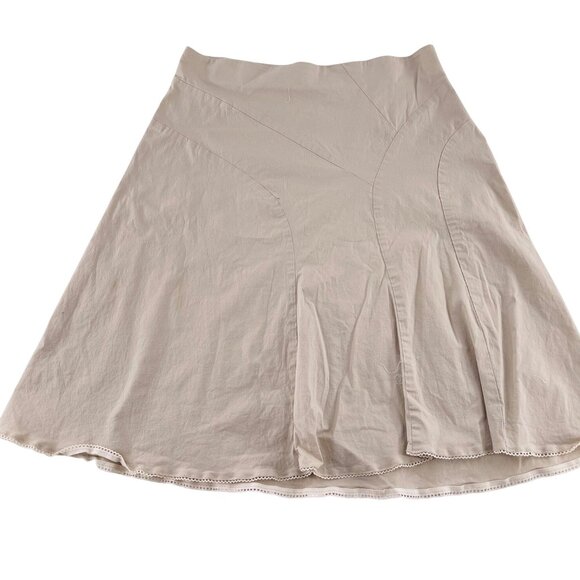 Matty M | Dresses | Matty M Womens Beige Aline Midi Skirt Size Cotton ...